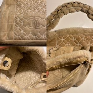 CHANEL | Bags | Chanel Quilted Cream Shearling Chain Tote | Poshmark